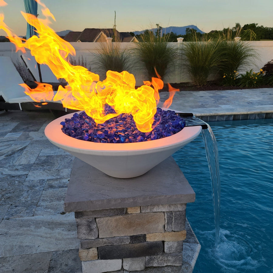 Concrete Pool Fire Bowls | Pool Fire Features | Fire Pits with Water ...