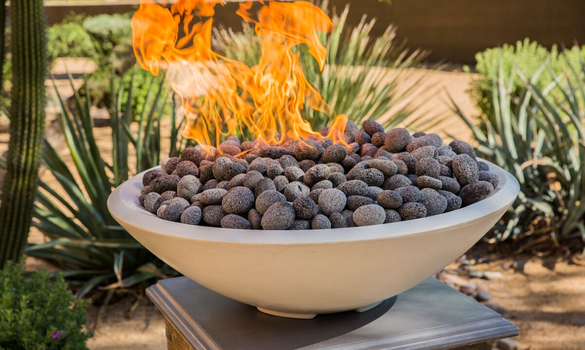 Pebble Tec 33" Round Fire Bowl - Honed Smooth – Outdoor Fire and Patio