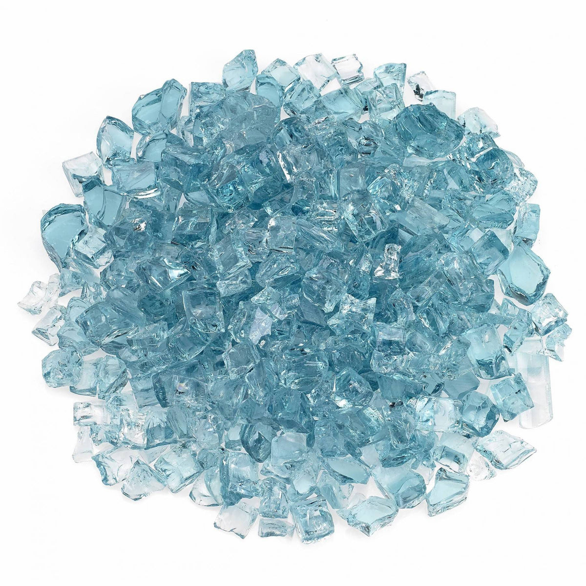 1/2" Azuria Fire Glass: Sparkling Blue Elegance – Outdoor Fire and Patio